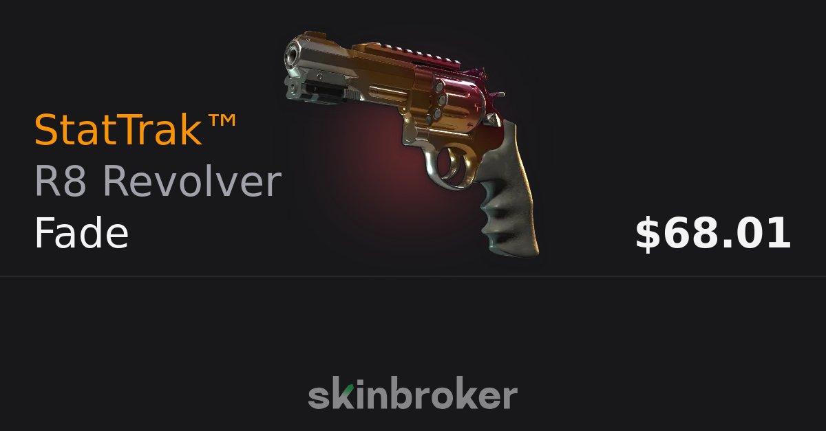 StatTrak™ R8 Revolver | Fade (Field-Tested) | skinbroker