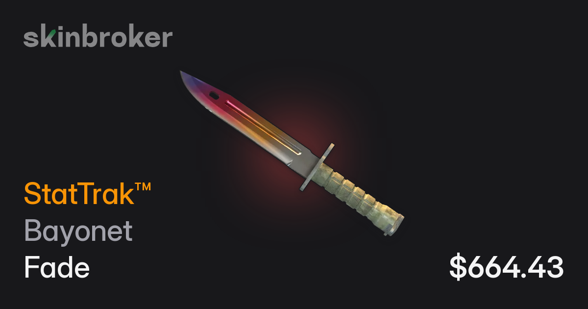 StatTrak™ Bayonet | Fade (Minimal Wear) | skinbroker
